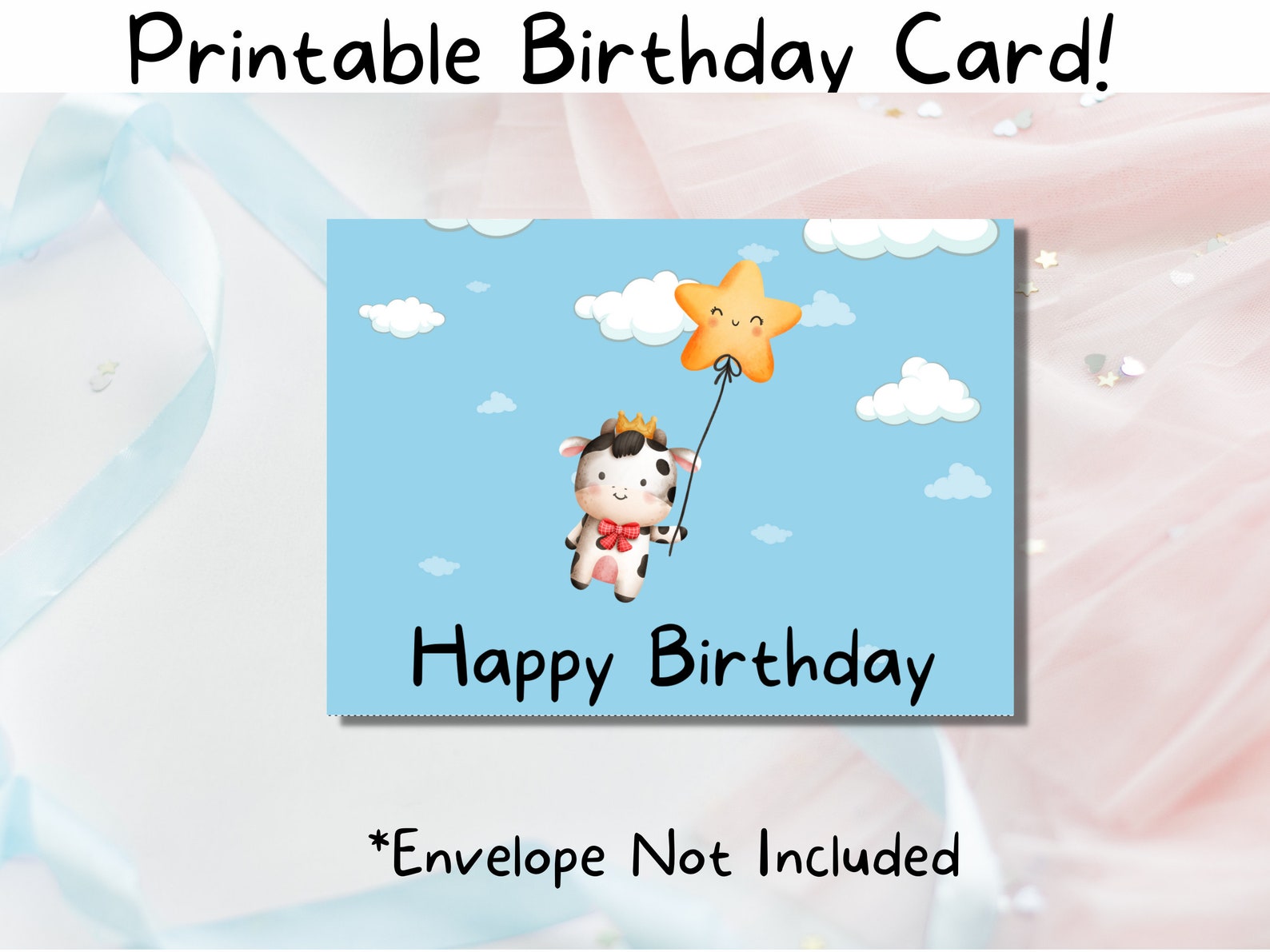 Printable Fun Birthday Card Farm Card Cow Birthday Farm - Etsy