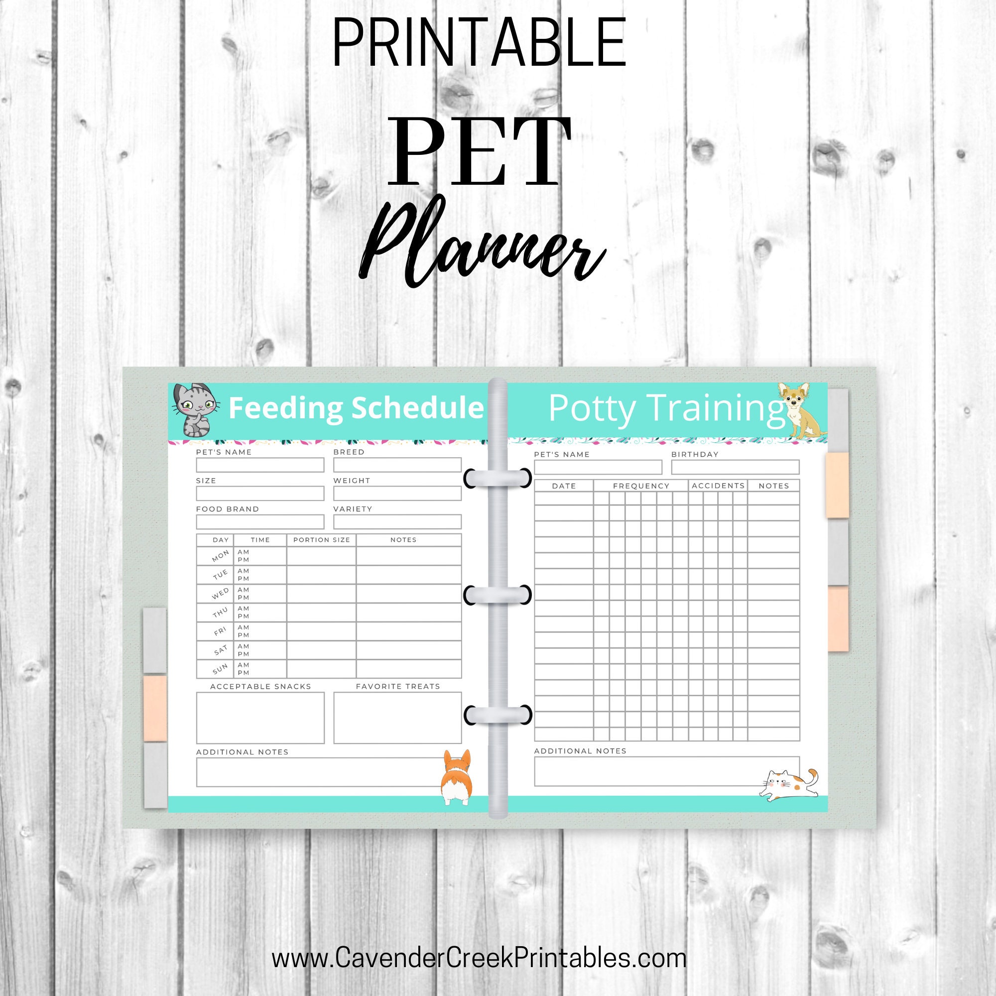 Printable Pet Planner Bundle, Pet Care Sheets, Pet Sitter Notes, New ...