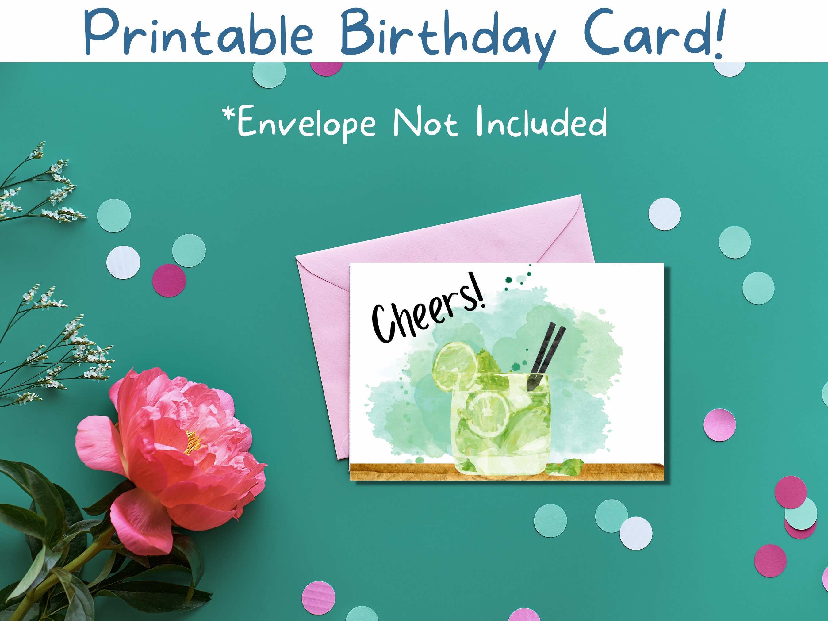 Printable Happy Birthday Card, Greeting Card, Digital Card, Birthday ...