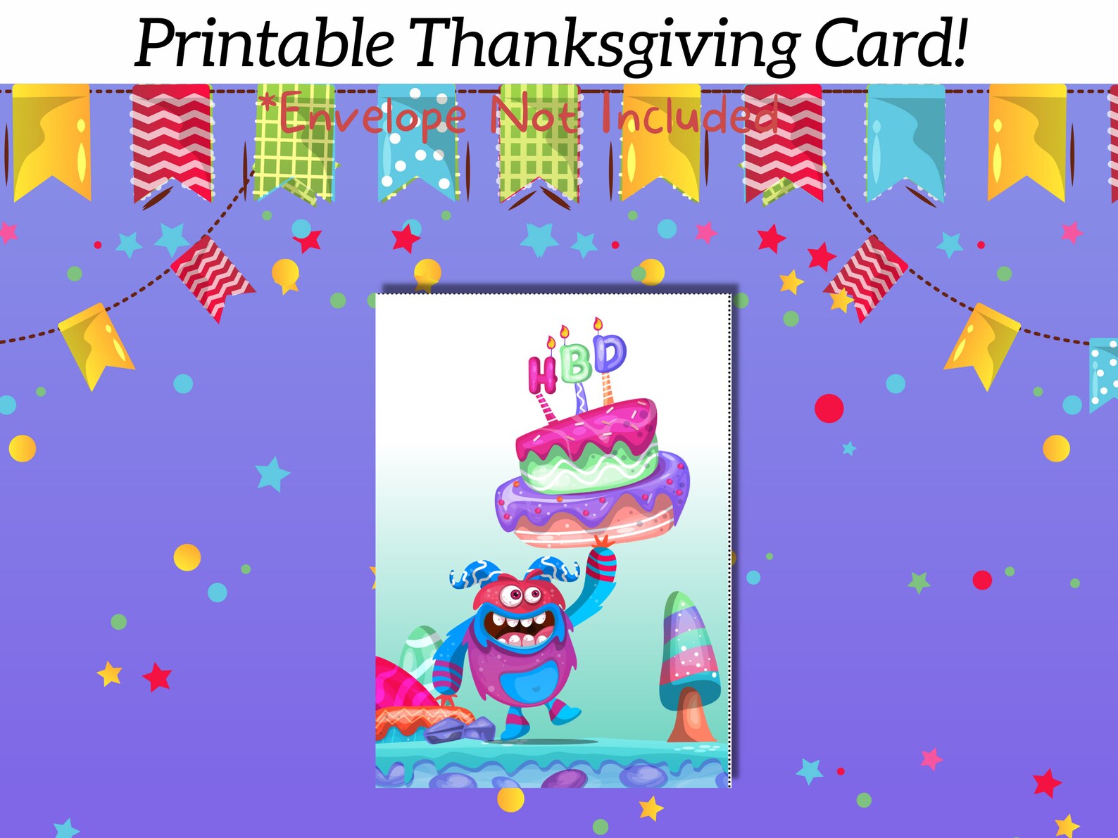Printable Monster Birthday Card, Kids Birthday Card, Funny Birthday ...