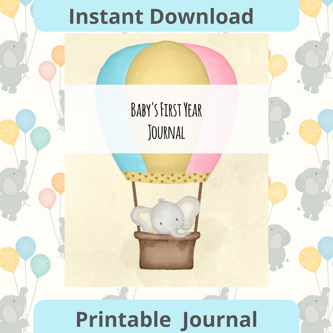 Baby's First Year Printable Baby Book, Baby Memory Book, Baby Shower ...