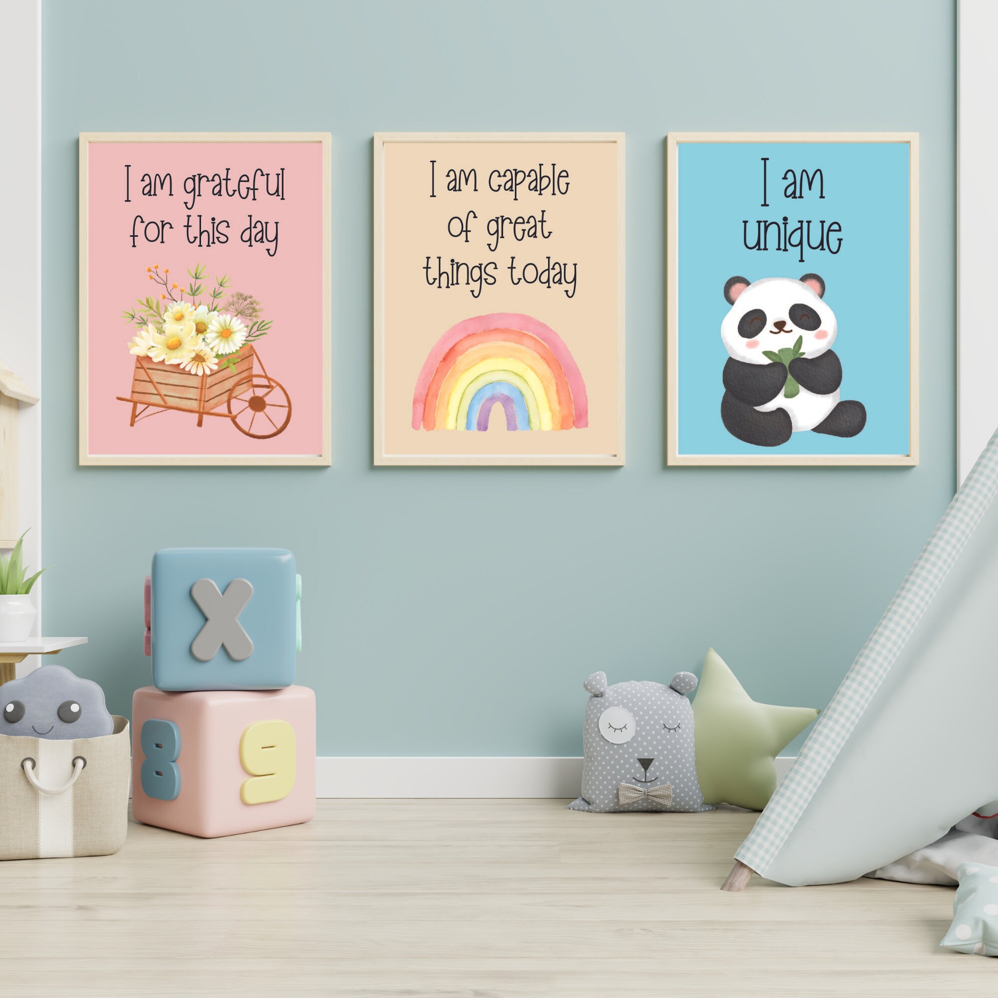 Printable Positive Affirmations Wall Art Bundle Colorful - Etsy