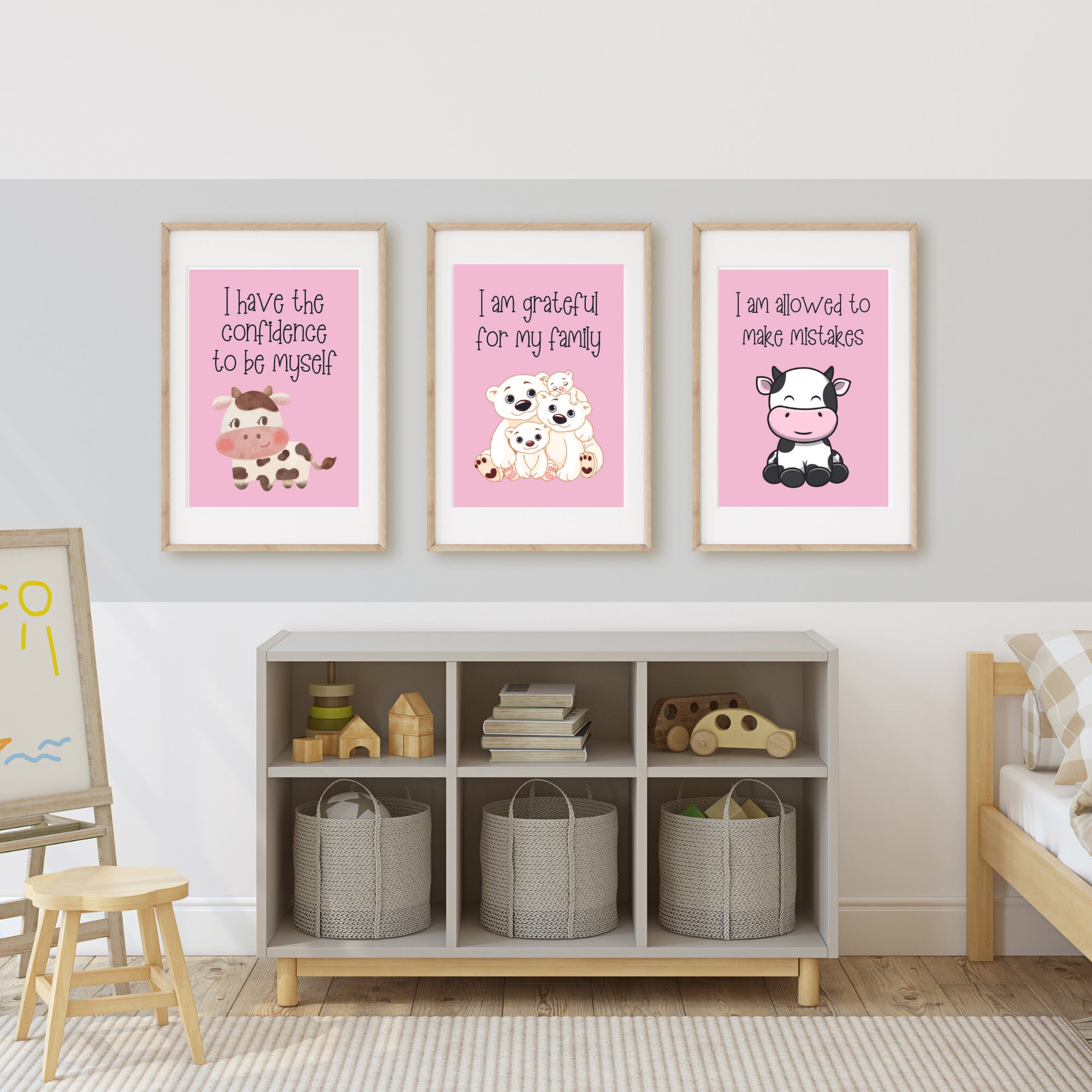 Printable Positive Affirmations Wall Art Bundle Colorful Kids Room and ...