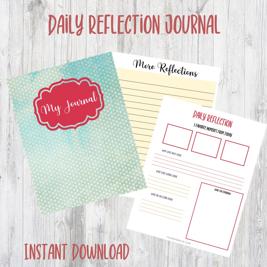 Daily Reflection Printable Mindset Journal Intention Setting - Etsy