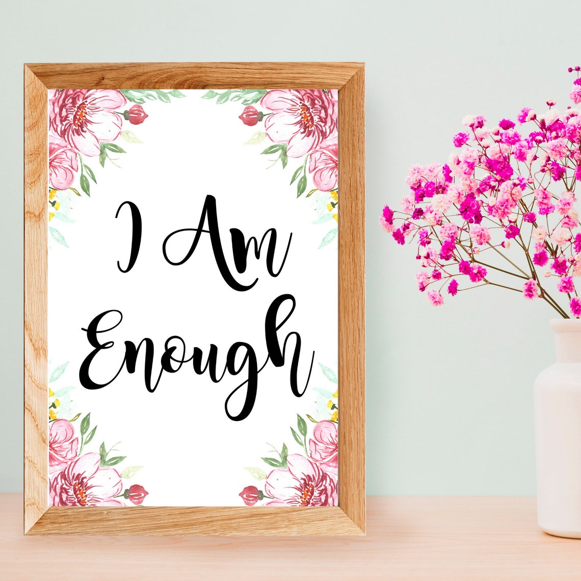 I Am Enough Printable Motivational Wall Art Inspirational - Etsy