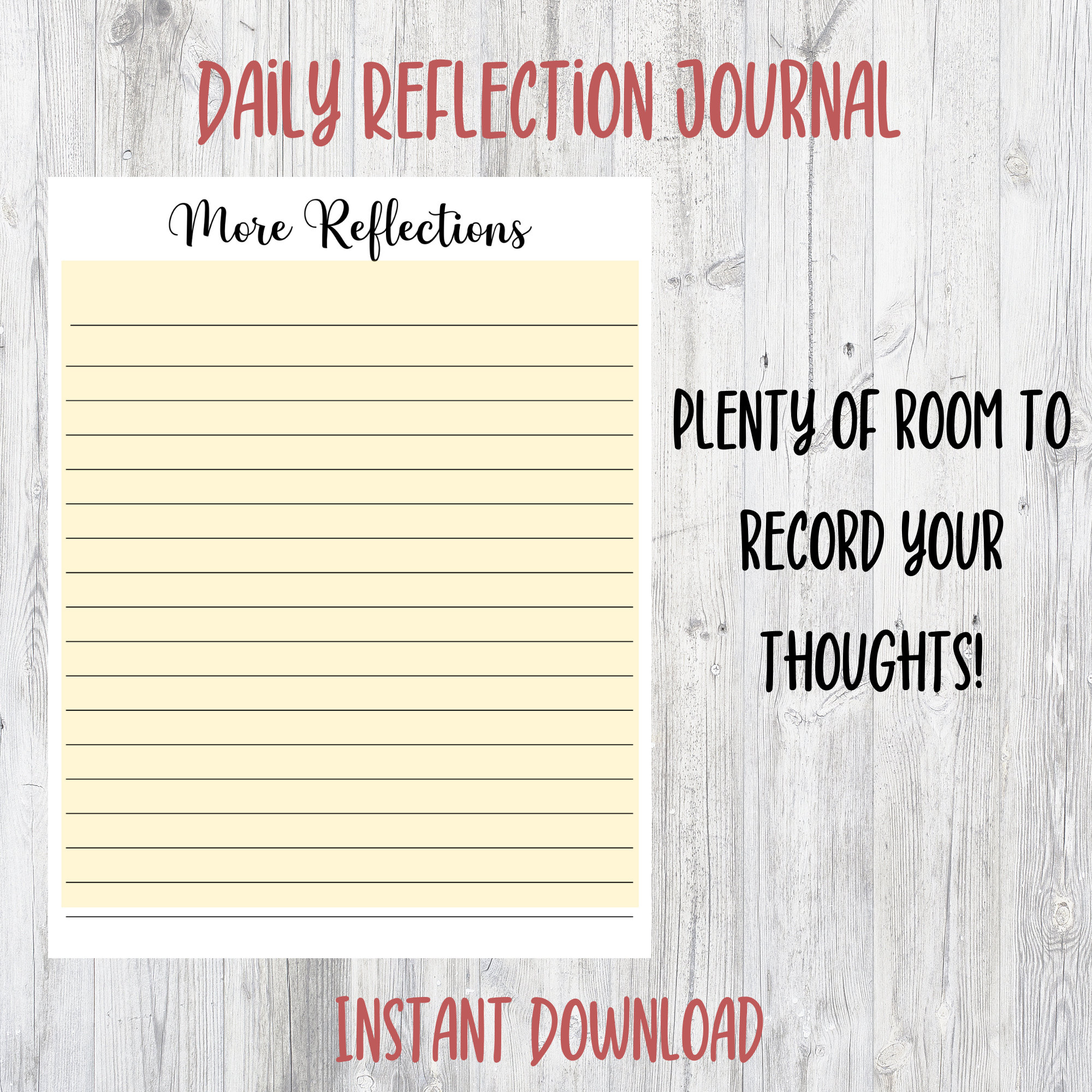 Daily Reflection Printable Mindset Journal Intention Setting - Etsy
