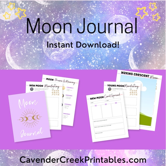 Printable Moon Journal Moon Phase Tracker Tarot Journal Law | Etsy