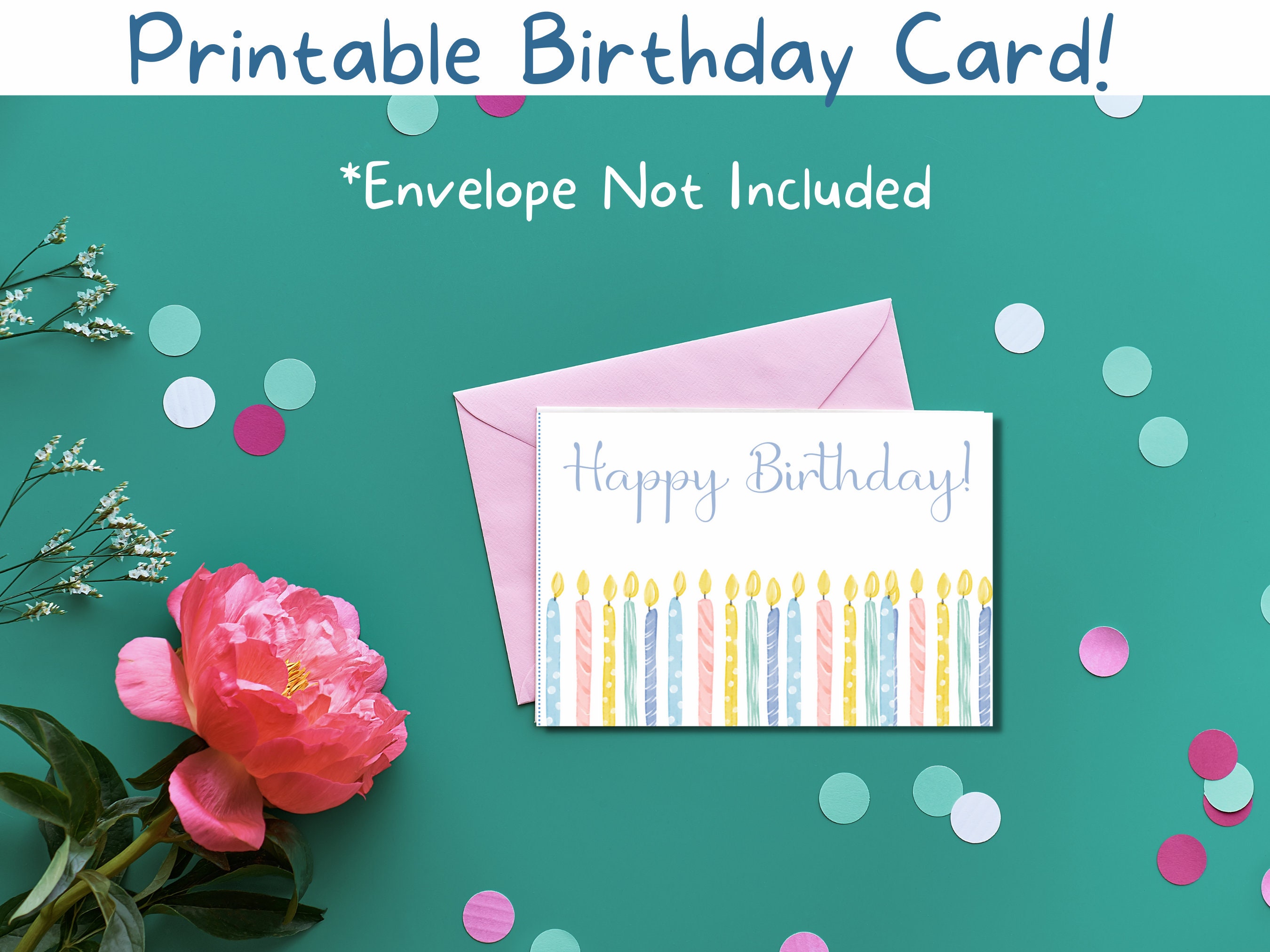 Printable Happy Birthday Card, Greeting Card, Digital Card, Birthday ...