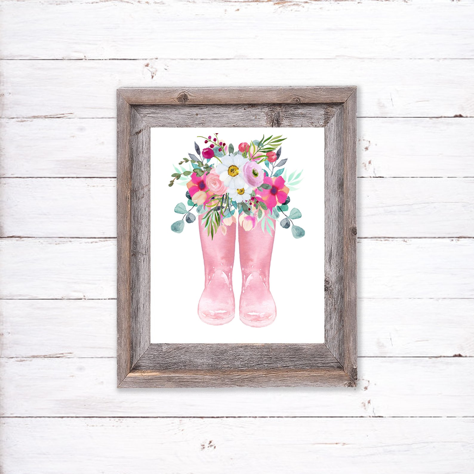 Watercolor Spring Rain Boots With Flowers, Instant Download, Spring ...