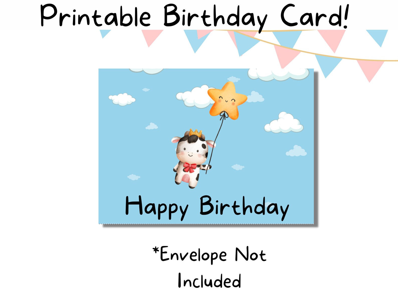 Printable Fun Birthday Card Farm Card Cow Birthday Farm - Etsy