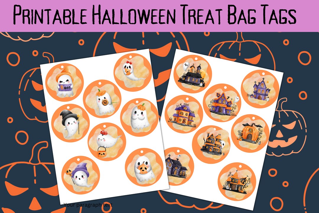 Printable Halloween Treat Tags, Halloween Favor Tag, Class Favor Tag ...