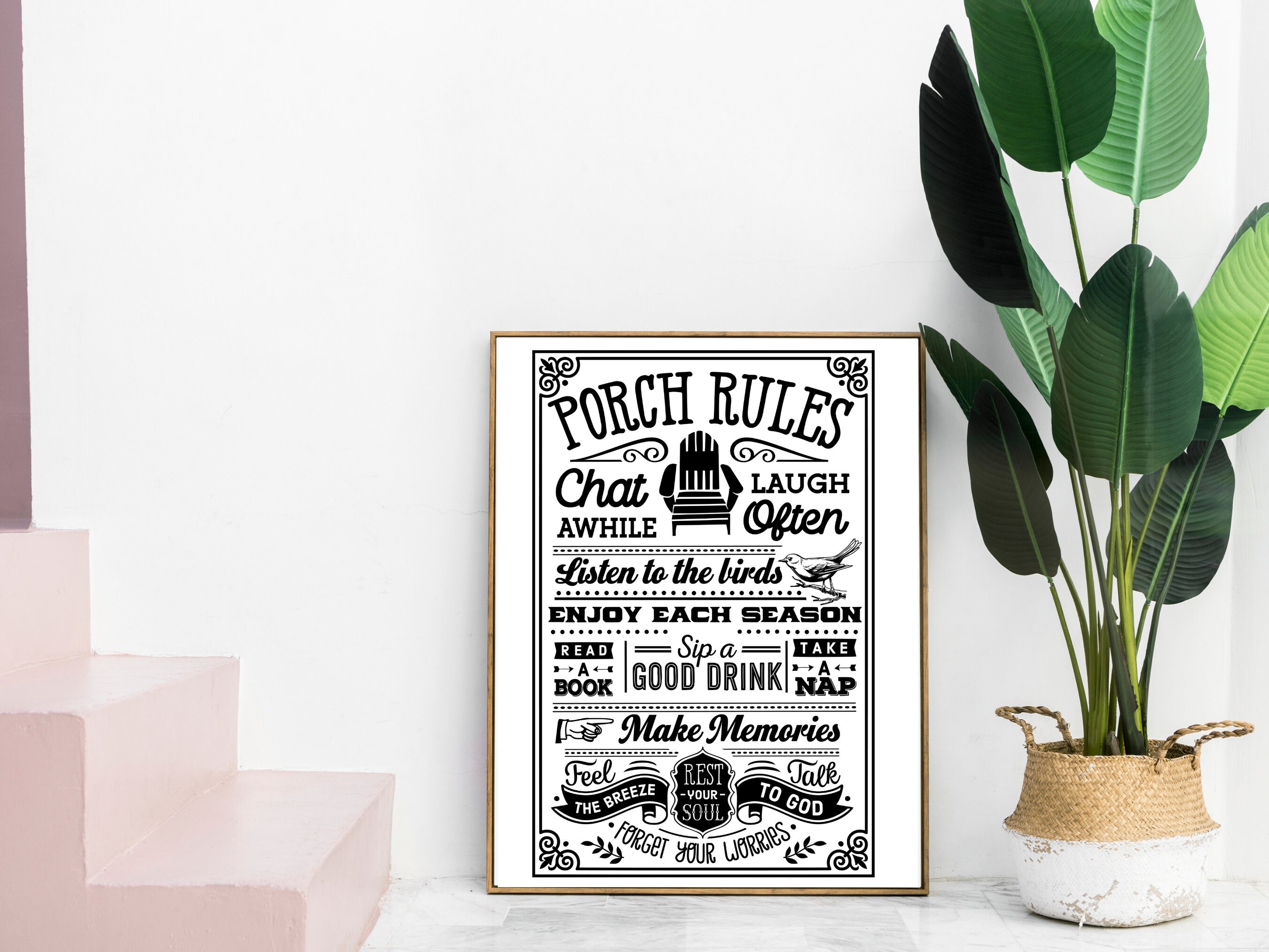 Porch Rules Printable Wall Art, Fun Porch Decor, Outdoor Life Rules ...