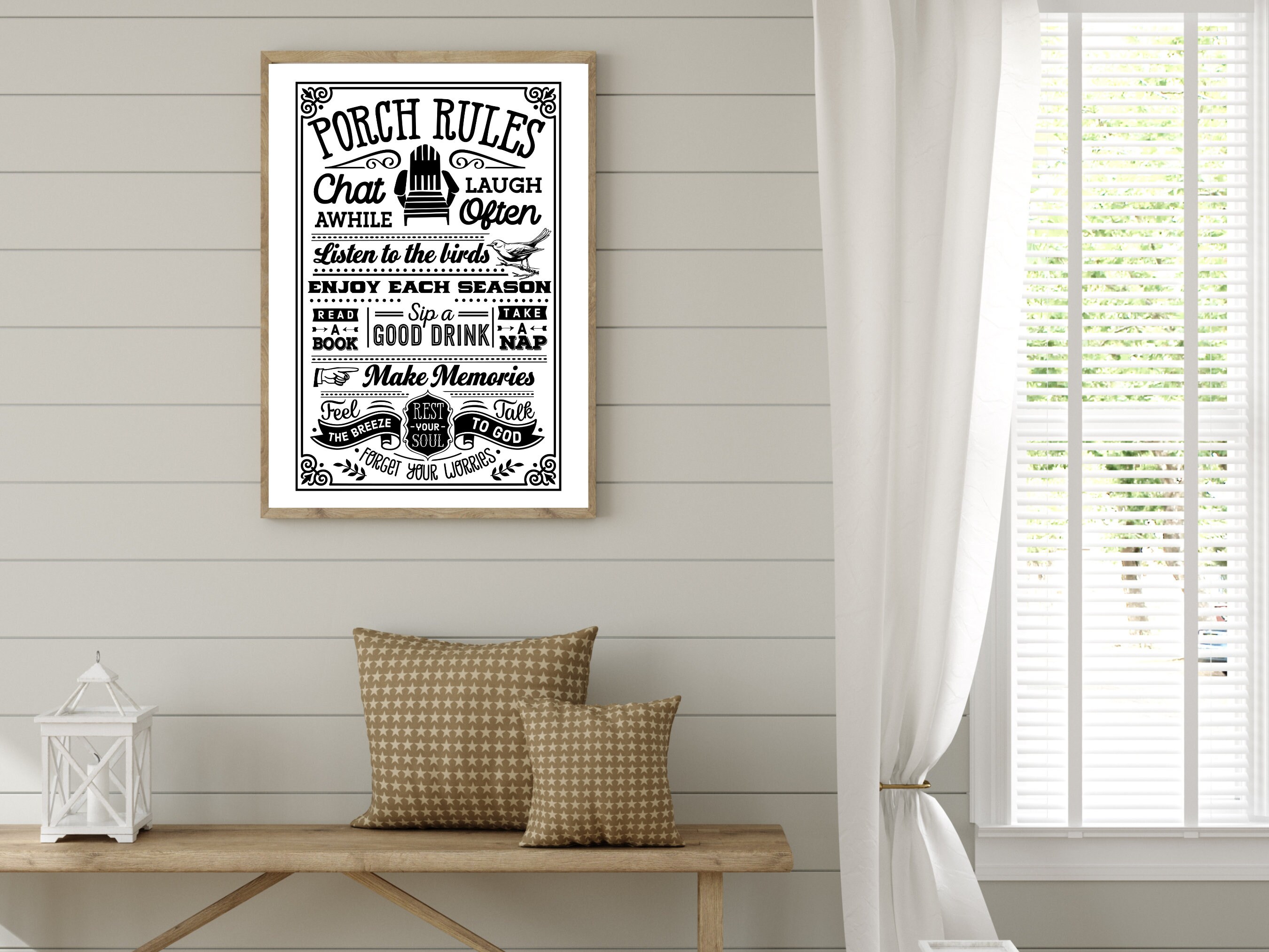 Porch Rules Printable Wall Art, Fun Porch Decor, Outdoor Life Rules ...