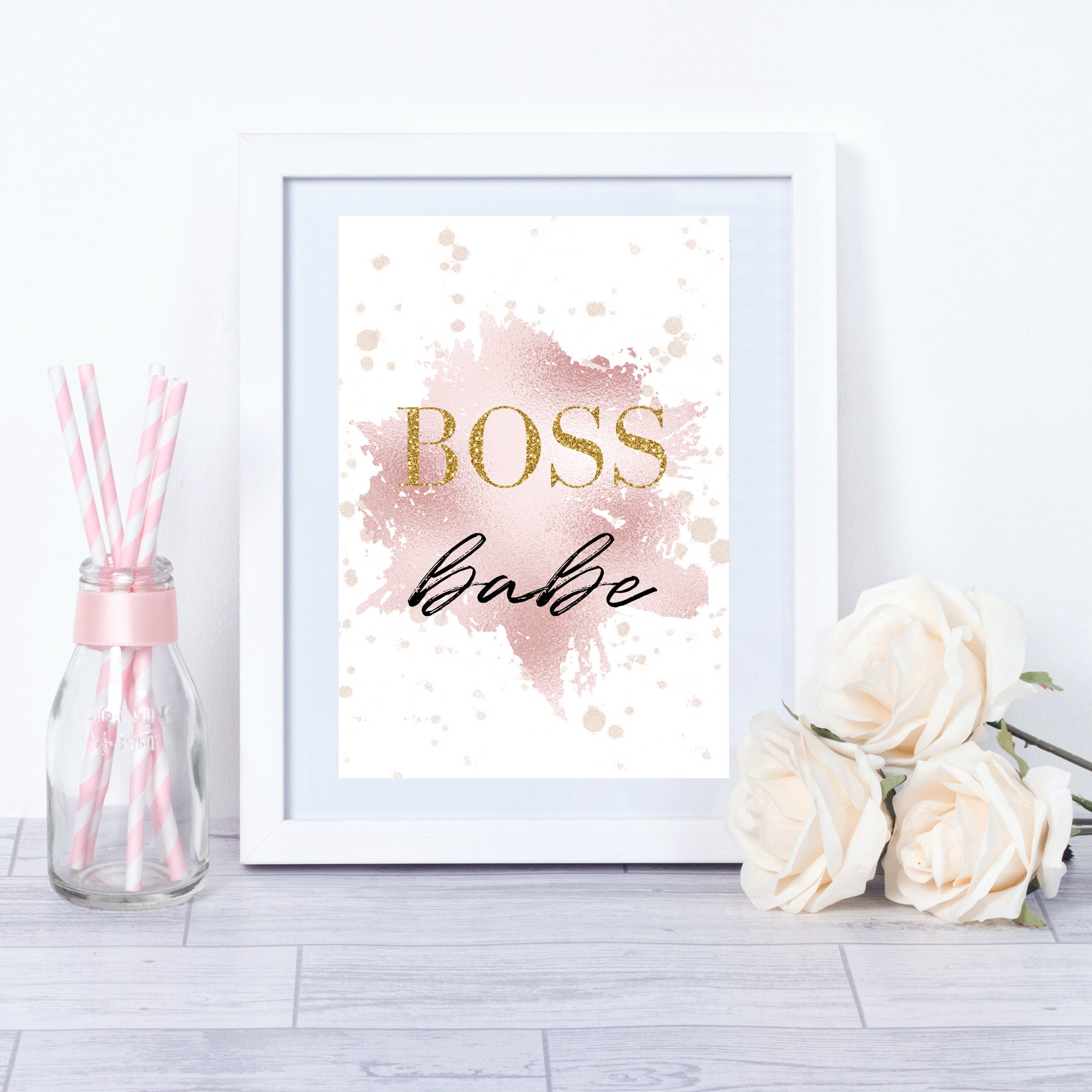 Boss Babe Printable Wall Art, Instant Download, Girl Boss Gift ...