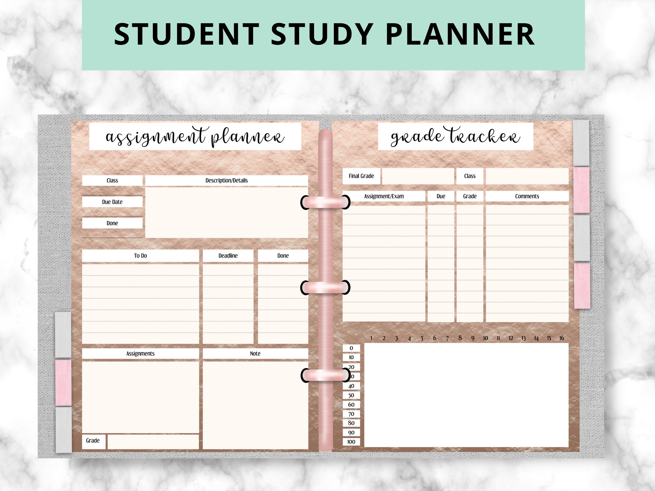 Student Printable Planner Bundle, Study Planner, Instant Download ...