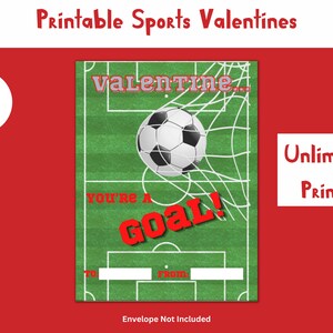Sports Valentine Cards for Kids, Instant Cards, Printable Valentines ...