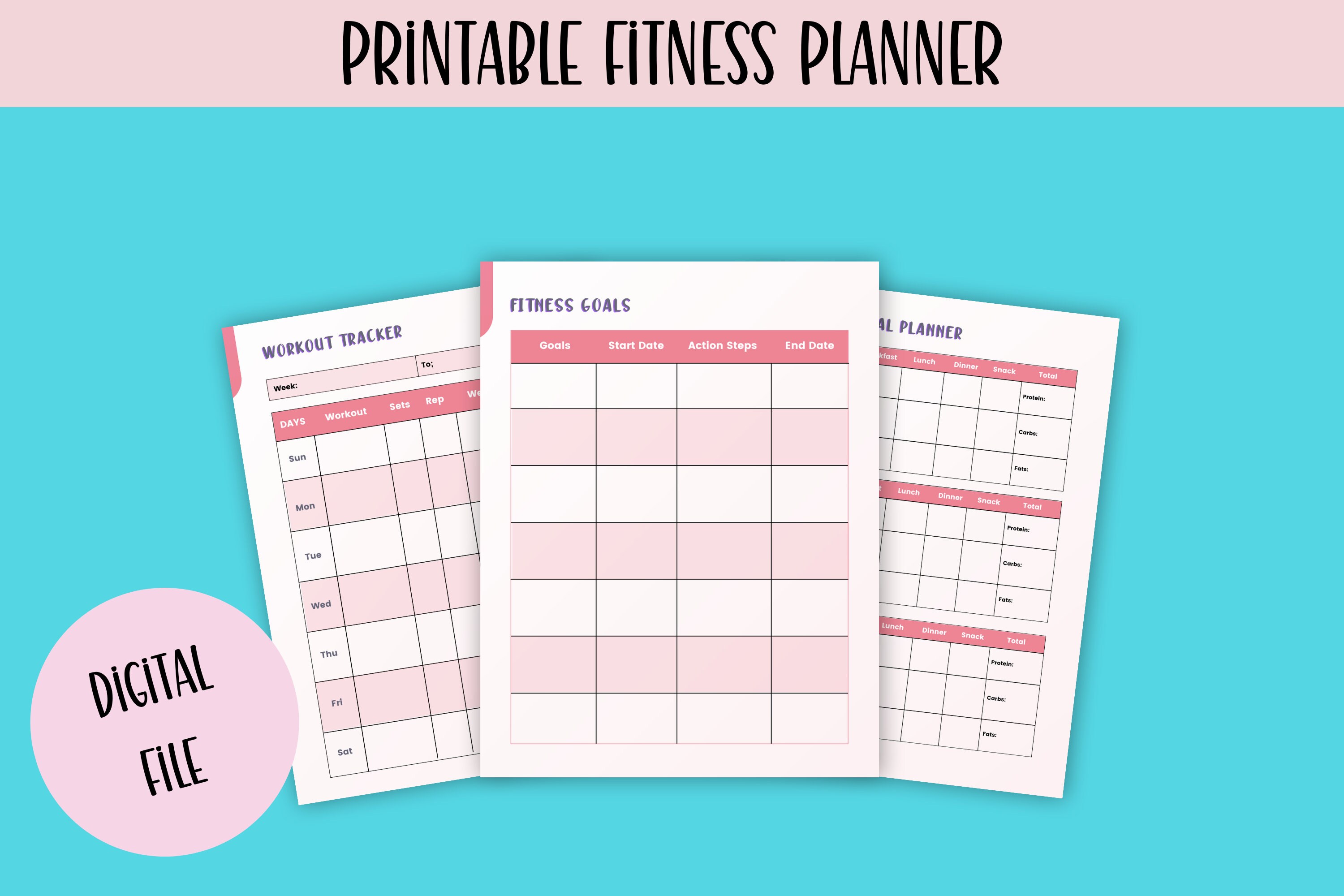 Health and Fitness Printable Planner Workout Planner Weight - Etsy