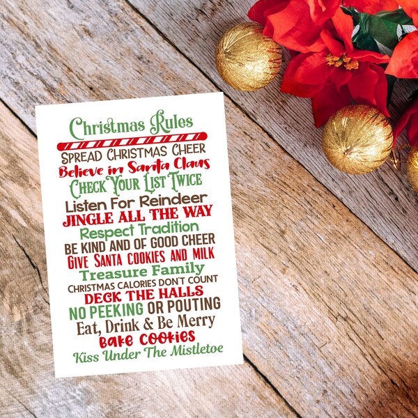 Christmas Rules - Etsy