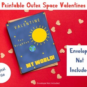Outer Space Valentine Cards for Kids, Printable Valentines, Gift for ...