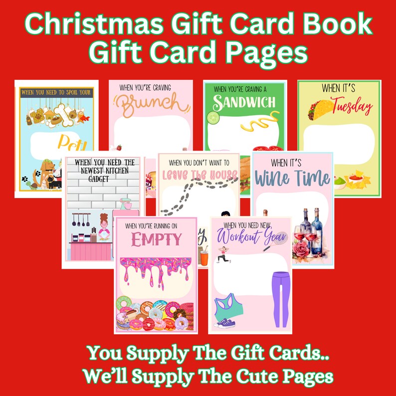 Printable Christmas Gift Card Book, 40 Pages for Festive Gifting ...