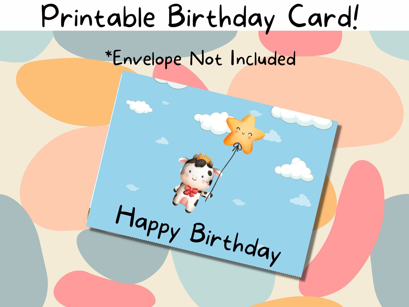 Printable Fun Birthday Card, Farm Card, Cow Birthday, Farm Card, Animal ...