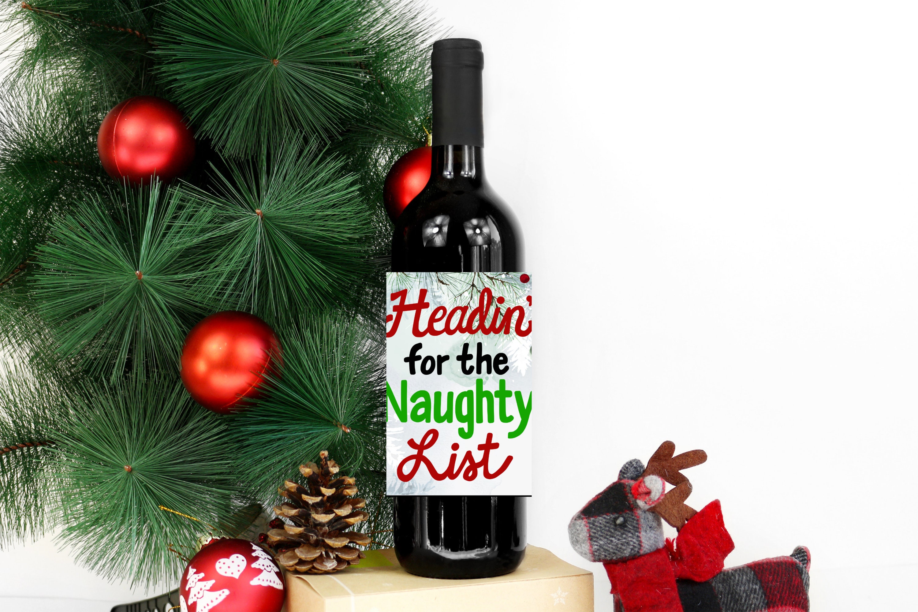 Printable Christmas Wine Bottle Label, Bottle Label, Wine Sticker, Xmas ...