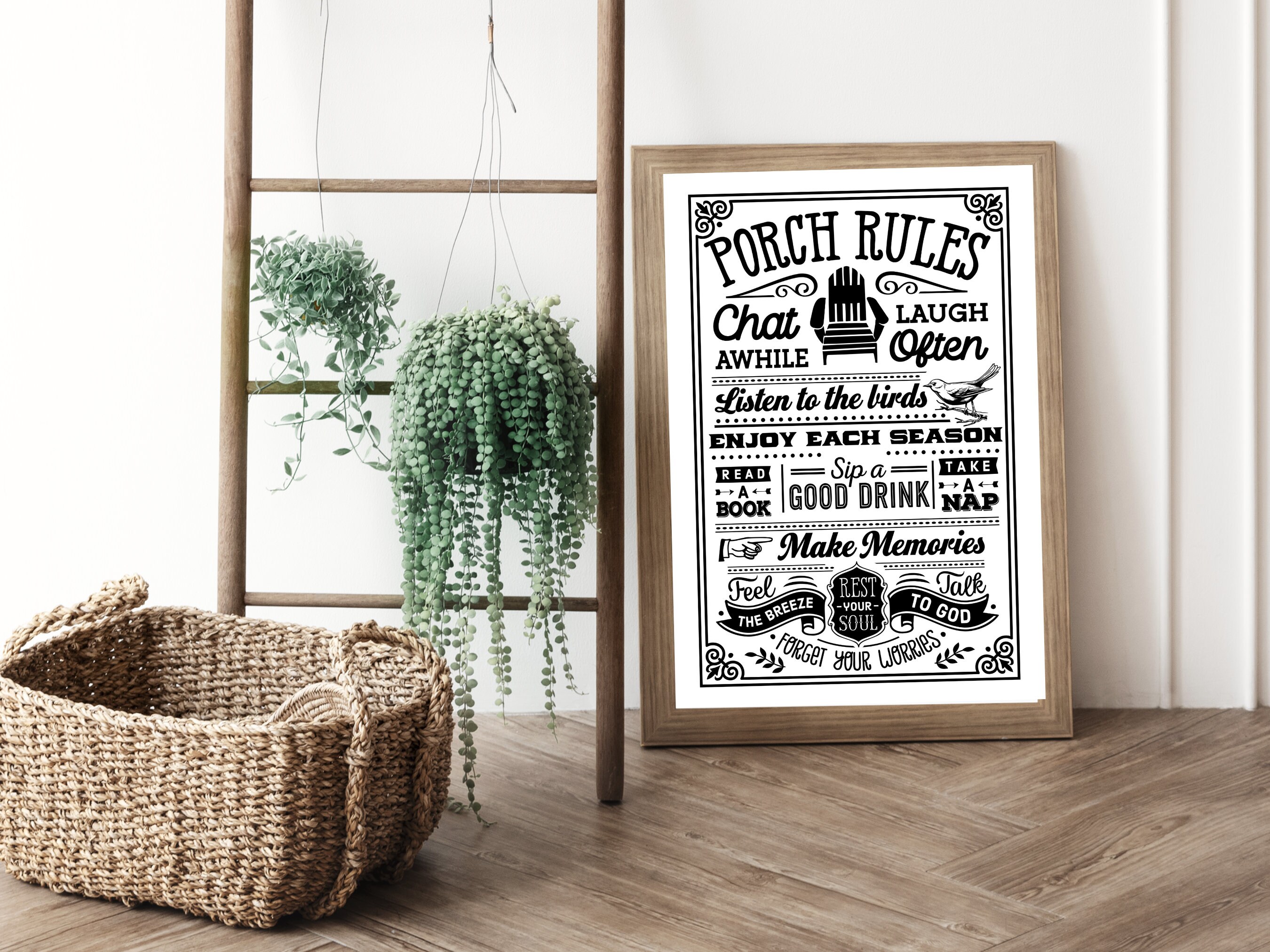 Porch Rules Printable Wall Art, Fun Porch Decor, Outdoor Life Rules ...