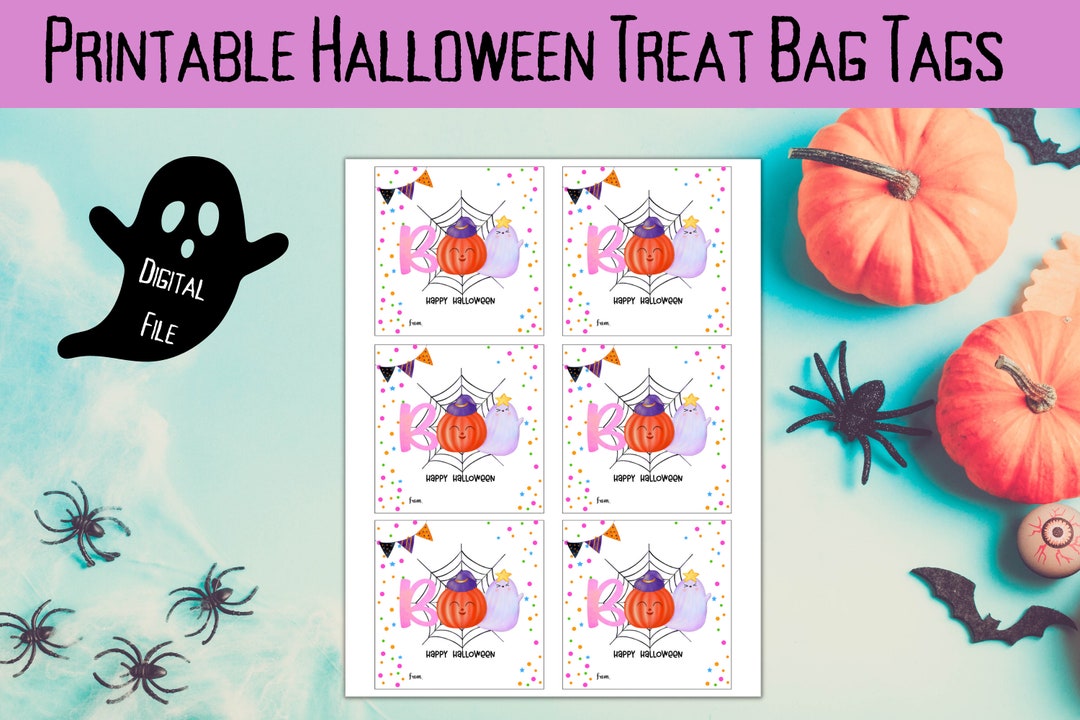 Printable Halloween Treat Tags, Halloween Favor Tag, Class Favor Tag ...