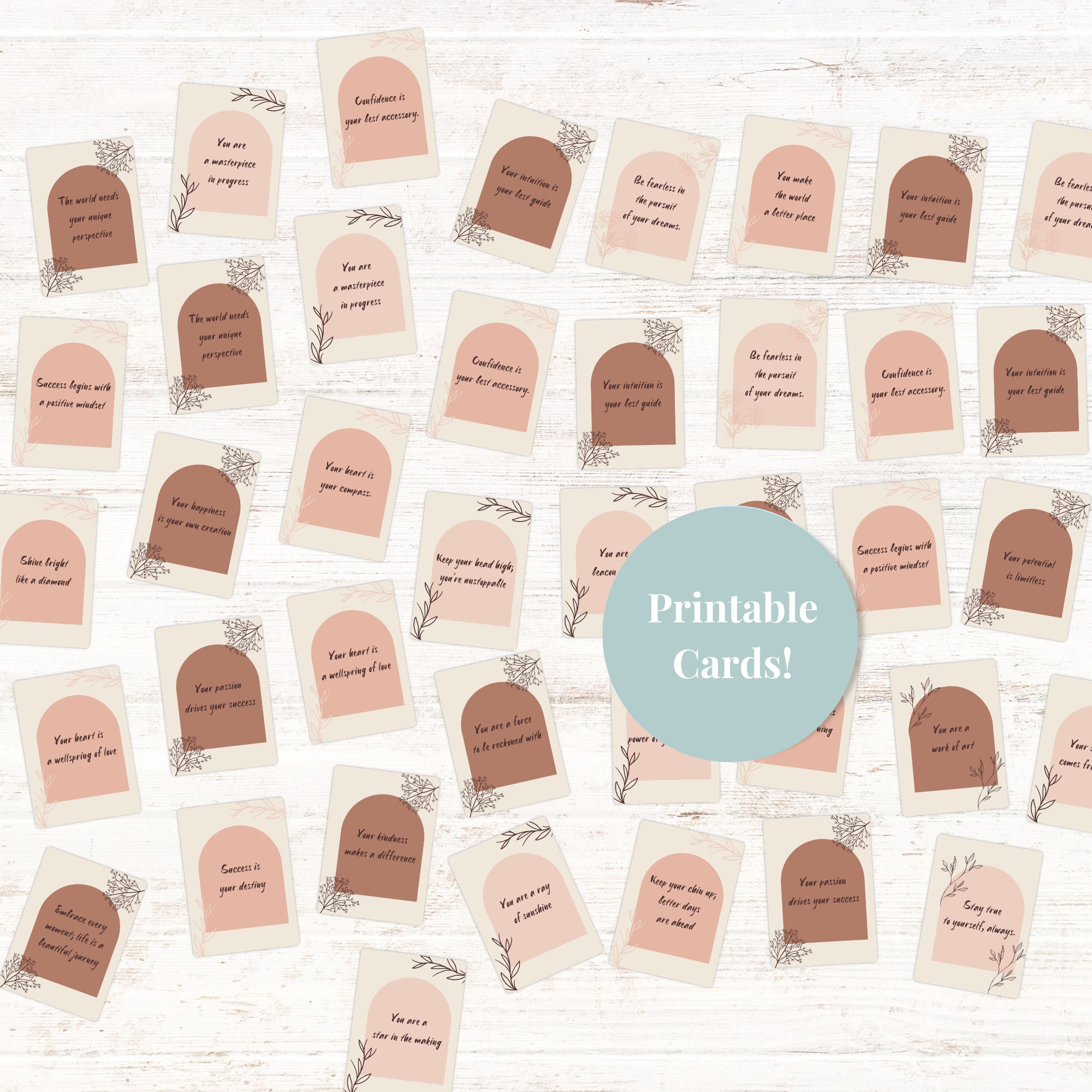 Printable Affirmation Cards Set: Daily Positivity and Self - Etsy