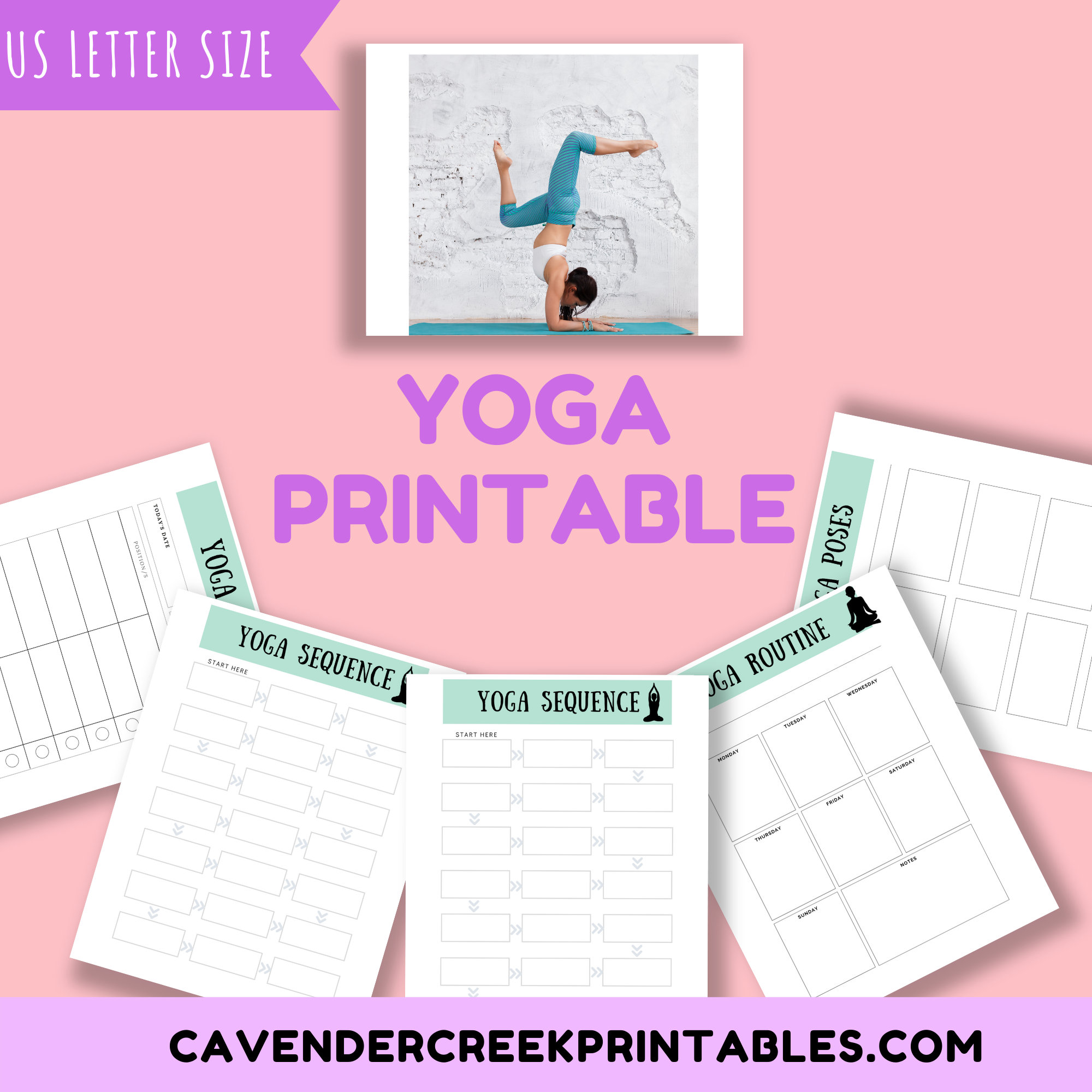 Printable Yoga Planner, Daily Reflections, Meditation Tracker, Habit ...