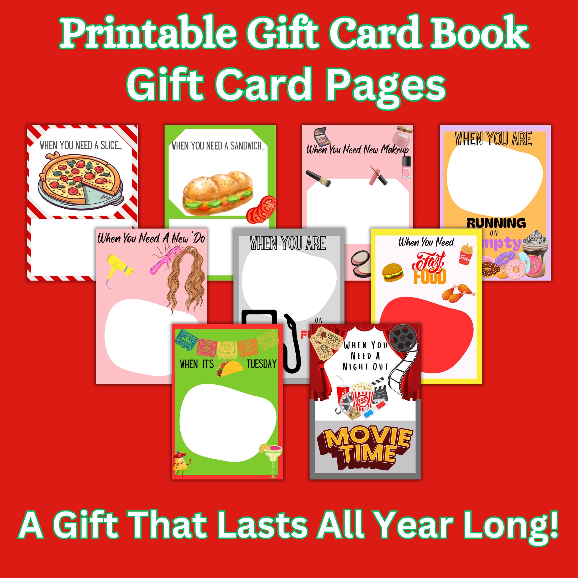 Printable Christmas Gift Card Book, 40+ Pages for Festive Gifting ...