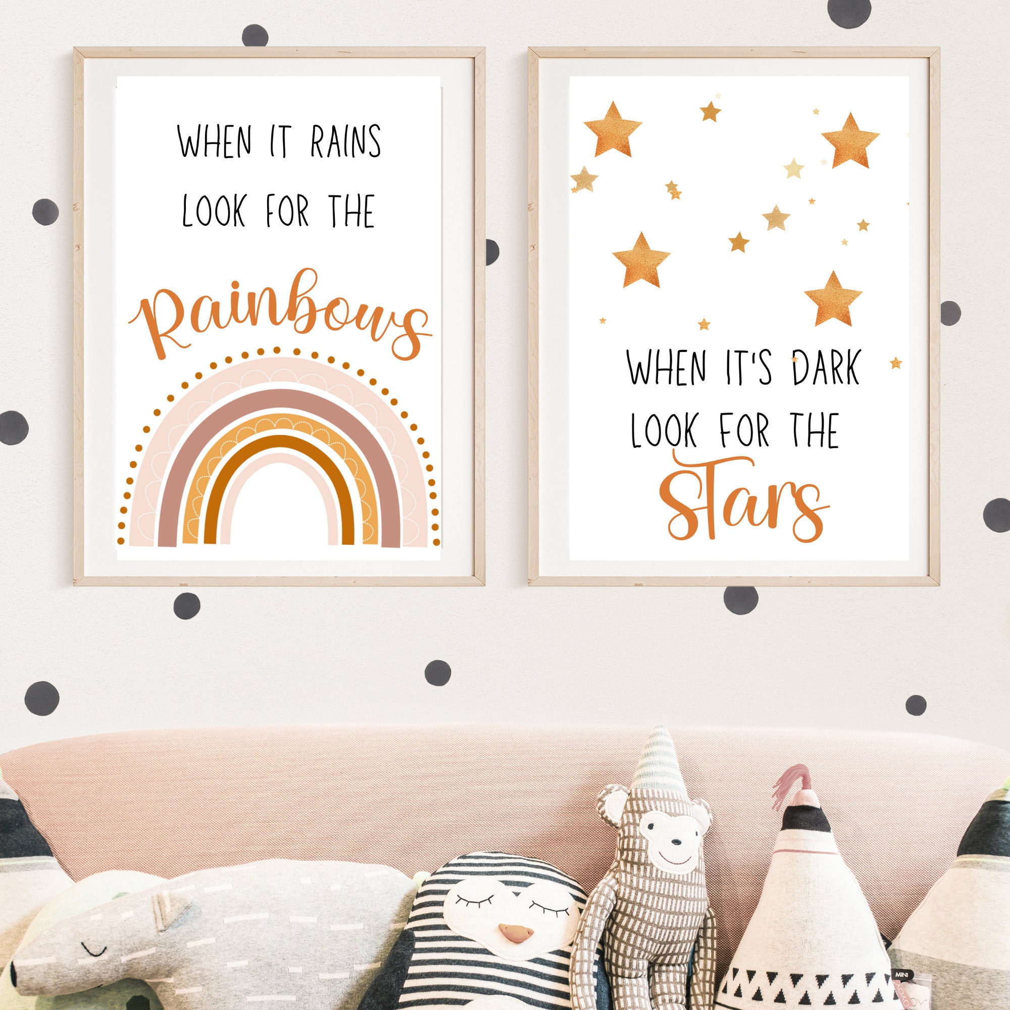 When It Rains Look for the Rainbows Printable Wall Art, Nursery Decor ...