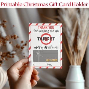 Printable Christmas Gift Card Holder, Festive Card Holder, Thank You ...