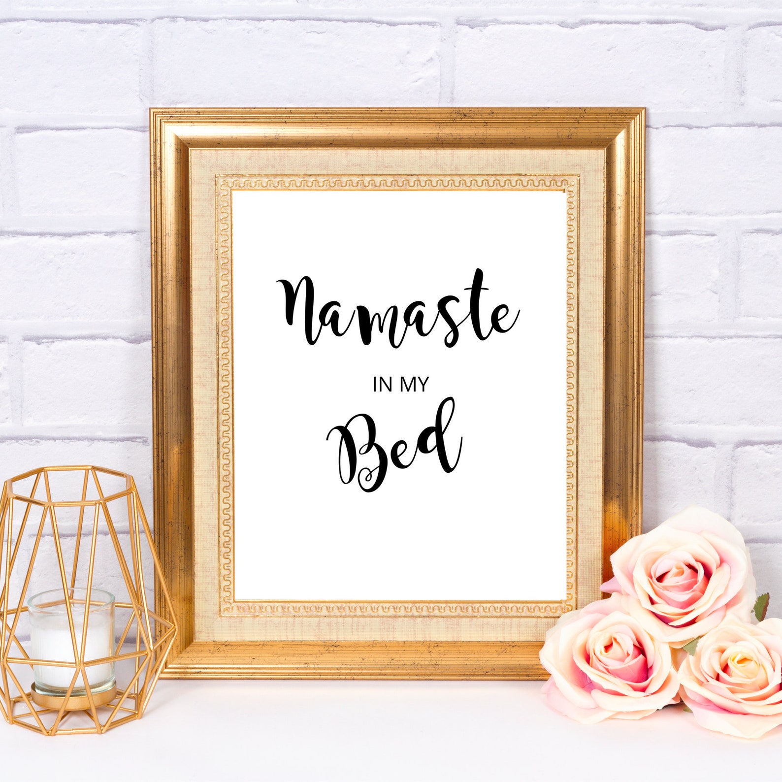 Namaste in Bed Printable Wall Art, Bedroom Decor, Above Bed Print, Zen ...
