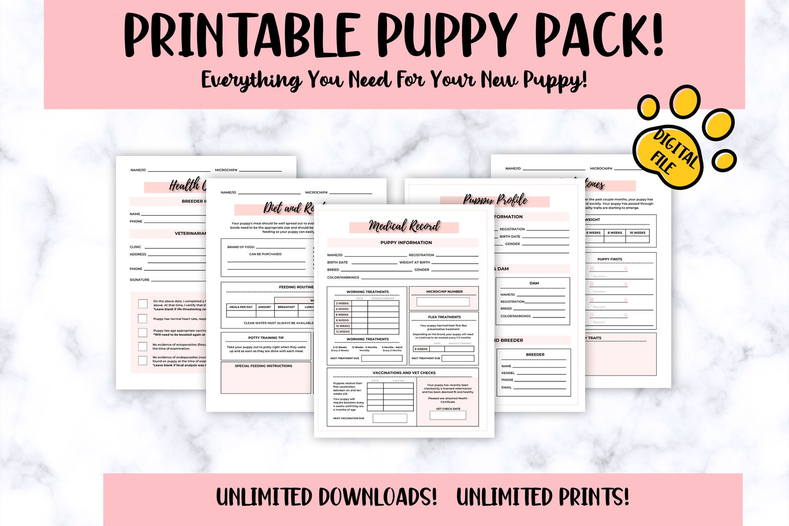 Printable Pet Planner Bundle, Pet Care Sheets, Pet Sitter Notes, New ...