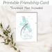 Dragonfly Friendship Card Printable, Blue and White Card, Best Friend ...