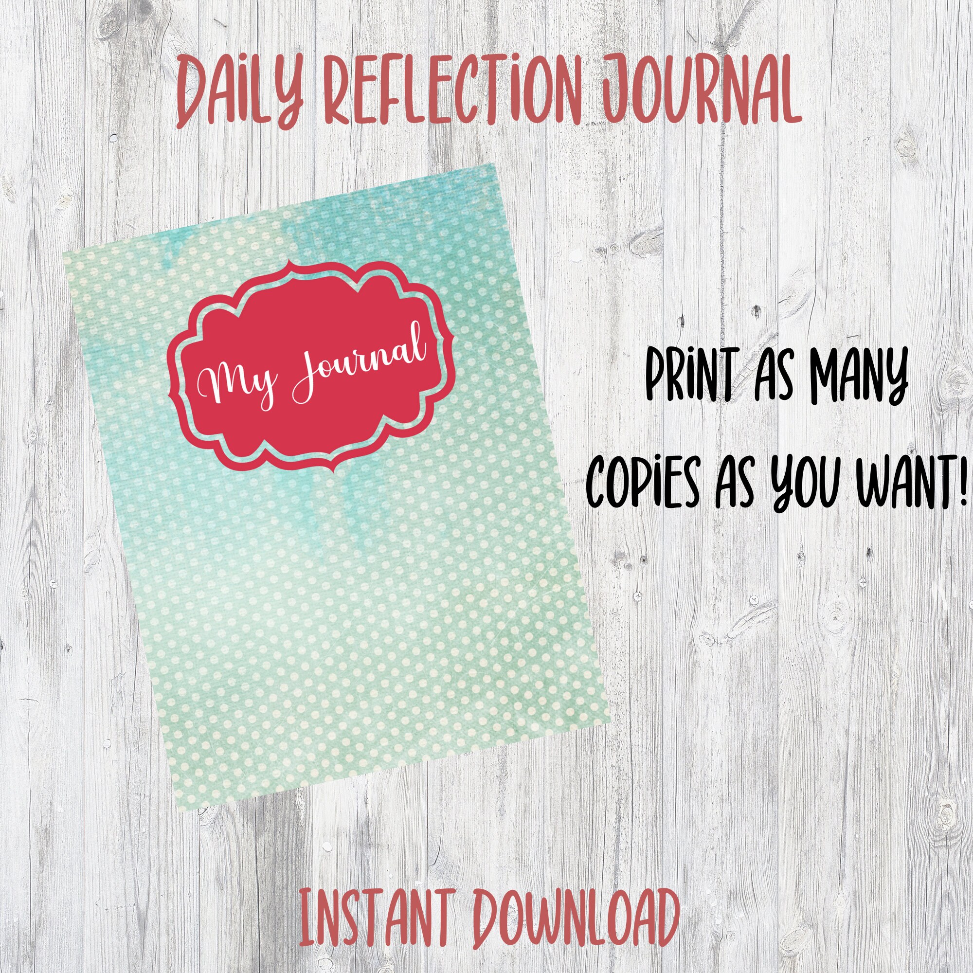 Daily Reflection Printable Mindset Journal Intention Setting - Etsy
