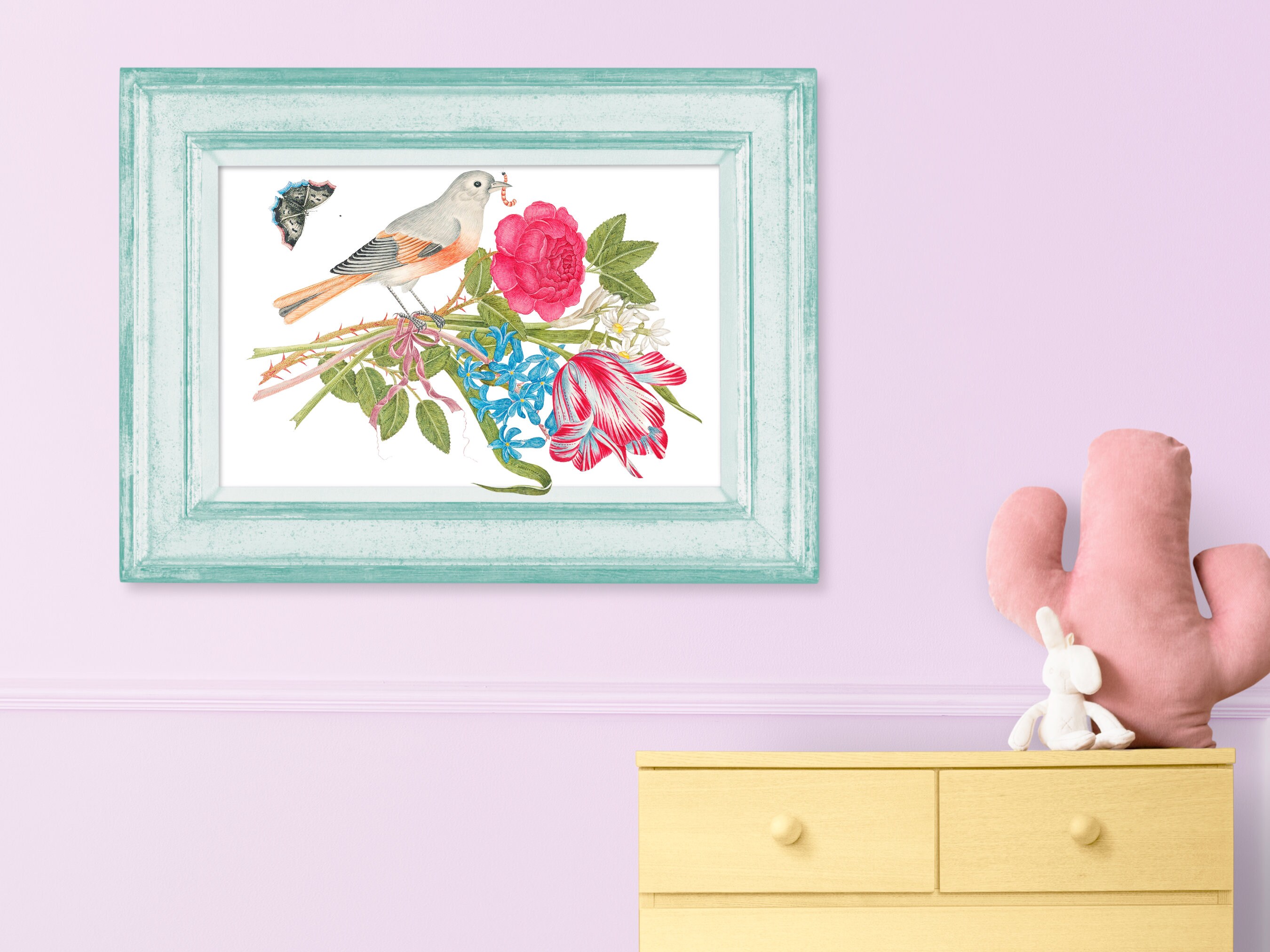 Vintage Bird and Butterfly Printable Wall Art, Set of 3, Grandmillenial ...