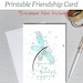 Dragonfly Friendship Card Printable, Blue and White Card, Best Friend ...