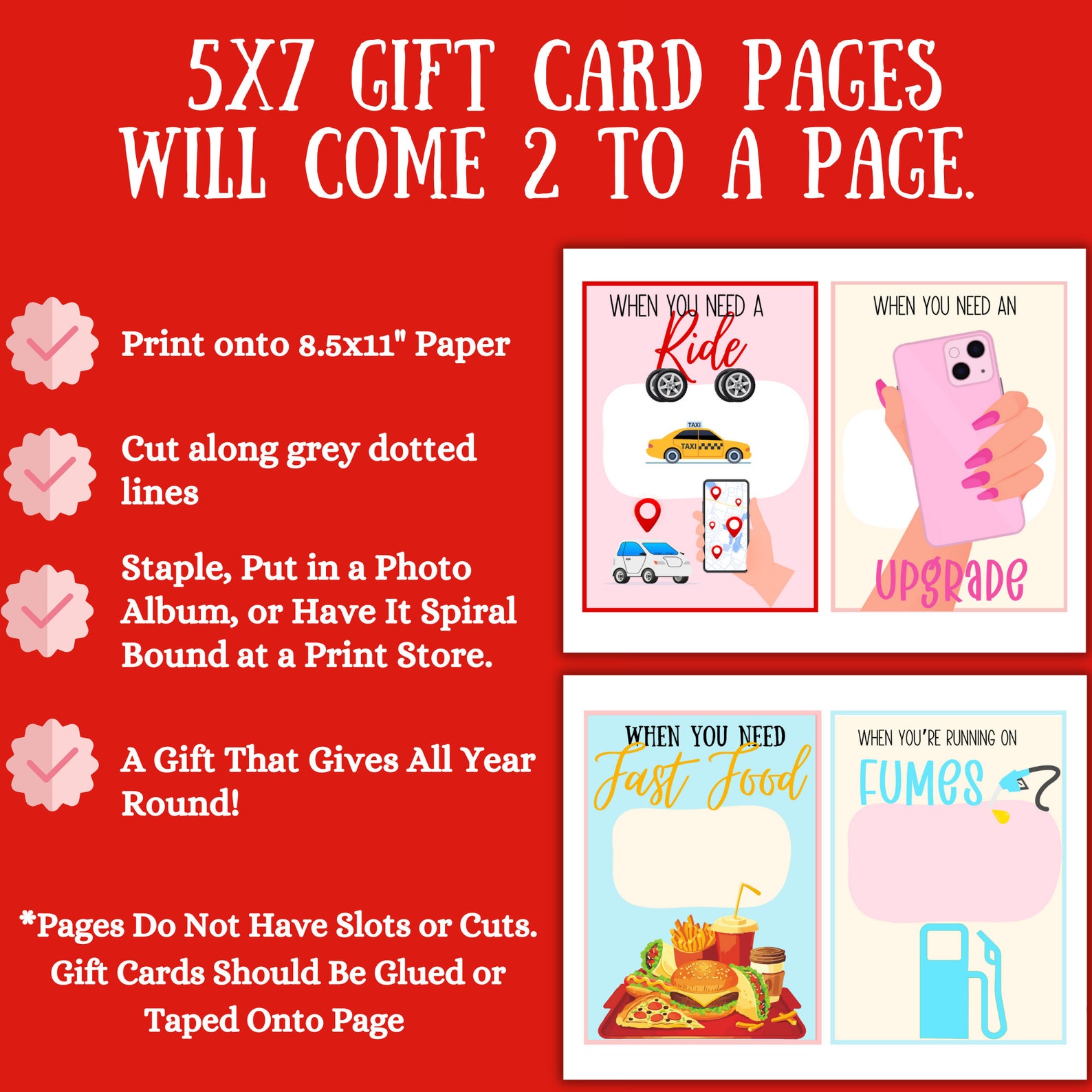 Printable Christmas Gift Card Book, 40 Pages for Festive Gifting ...