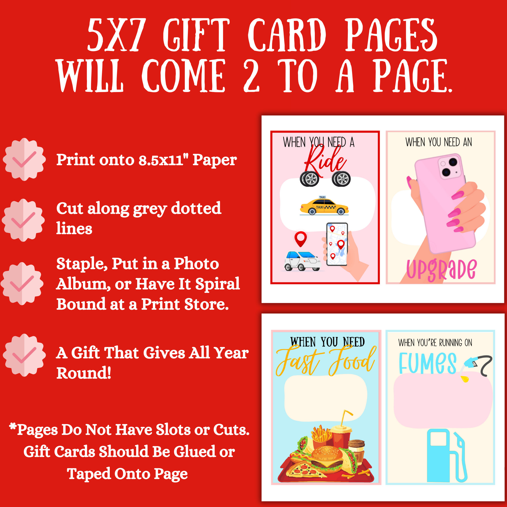 Printable Christmas Gift Card Book, 40 Pages for Festive Gifting ...