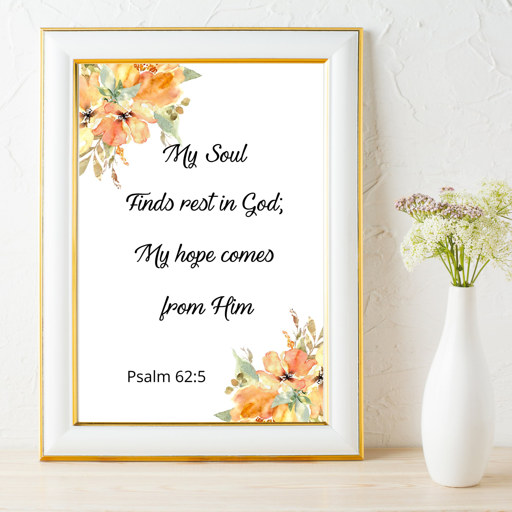 My Soul Finds Rest in God Printable Wall Art, Bible Verse Print ...