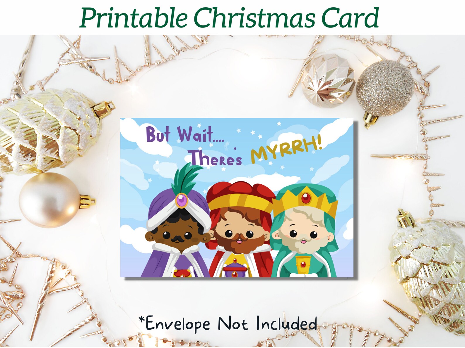Printable Christmas Card, Three Wise Men Card, Holiday Card, Card for ...