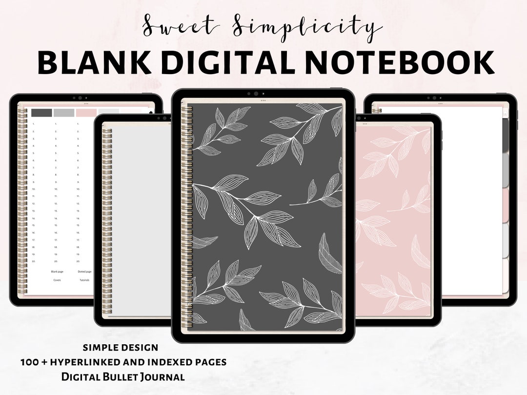 Blank Digital Notebook Digital Bullet Journal Customizable Digital ...