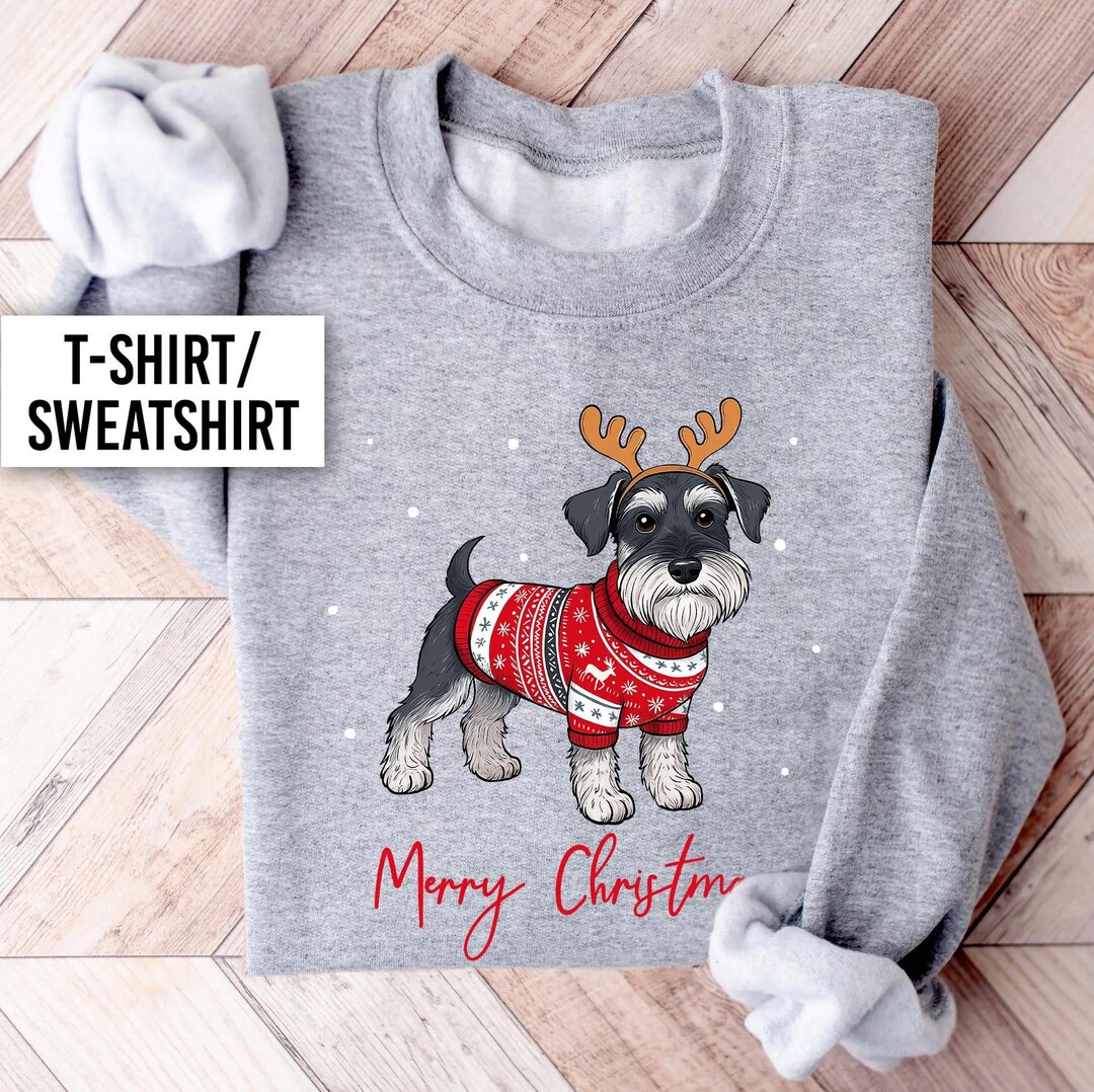Christmas Miniature Schnauzer Sweatshirt Sweater Jumper. Miniature ...