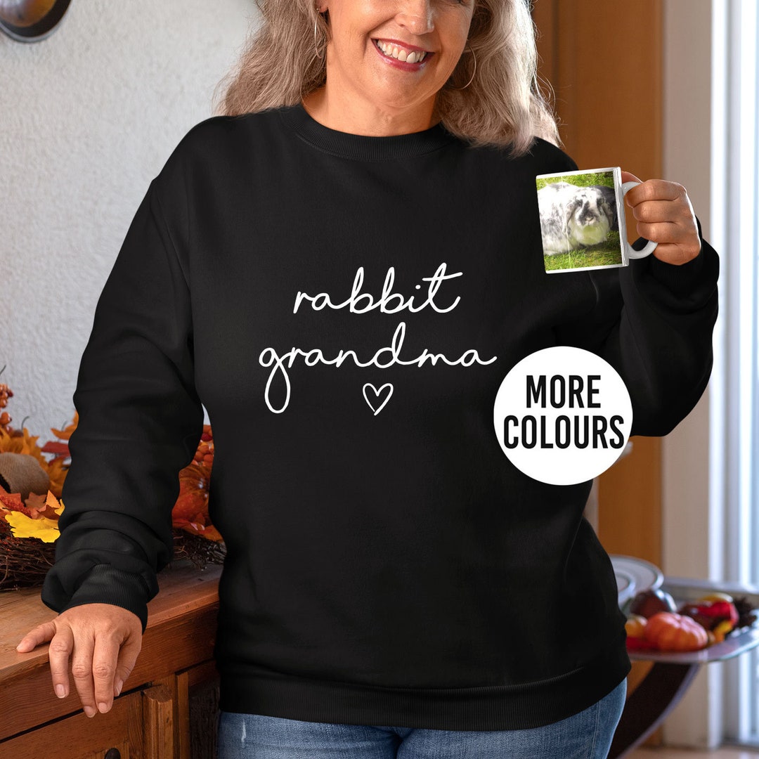 Rabbit Grandma Gift. Bunny Rabbit Grandma Sweatshirt Jumper Sweater ...