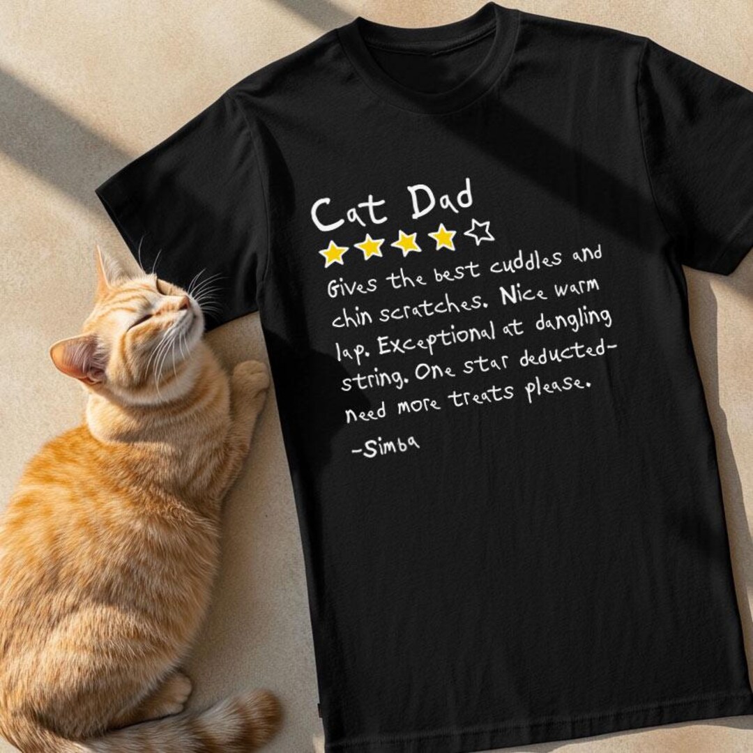 Cat Dad Fathers Day Gift, Cat Dad Personalised Funny T Shirt, Mens Cat ...