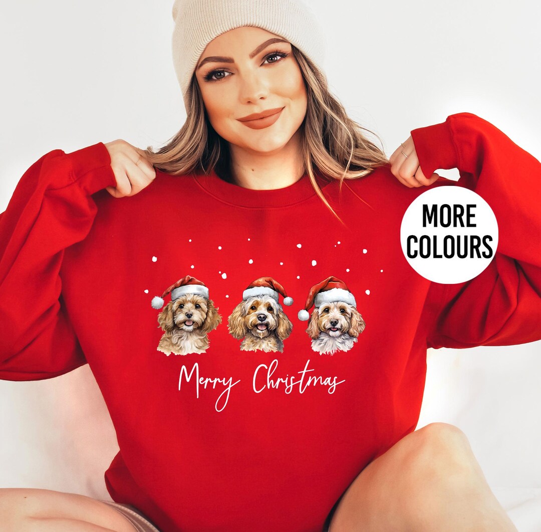 Cavapoo Christmas Jumper Sweatershirt Sweater. Womens Ladies Mens ...