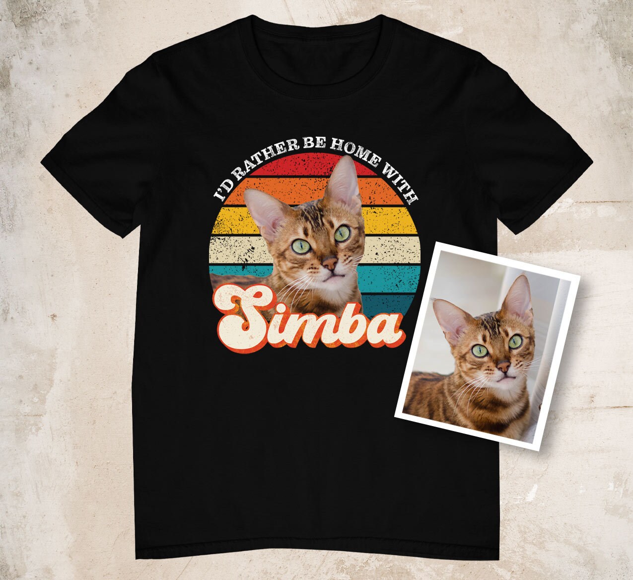 Funny personalised dog gift Fun silly custom cat present Pet photo face ...
