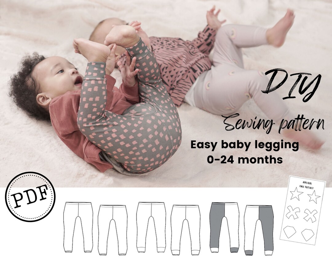 Easy DIY Baby Leggings PDF Sewing Pattern. Make a Baby Legging Trouser ...